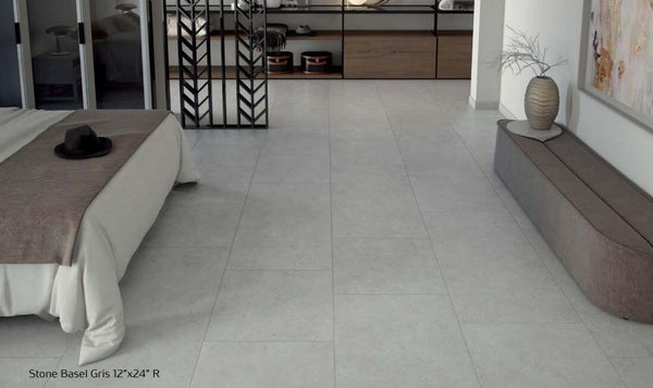 Porcelain Tile Stone Basel Gris 12x24 Matte - Floors Etc. Outlet